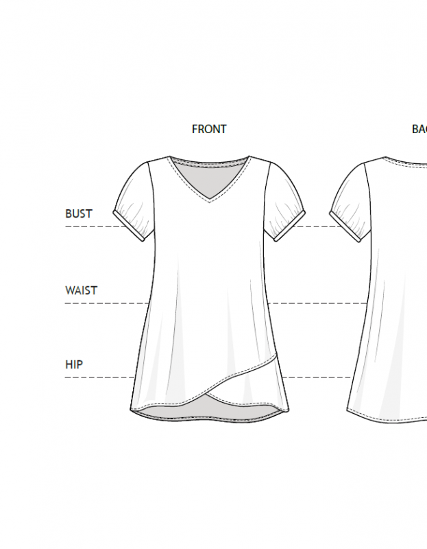 Overlap top pdf pattern and construction | Stik en Dinge